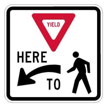 R1-5L Yield Here to Pedestrian Symbol (Left) - Kleem Inc.