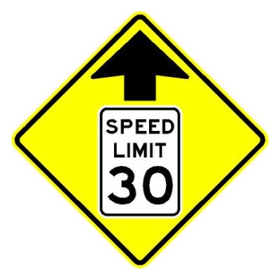W3-5 Speed Zone Ahead (Symbol) - Kleem Inc.